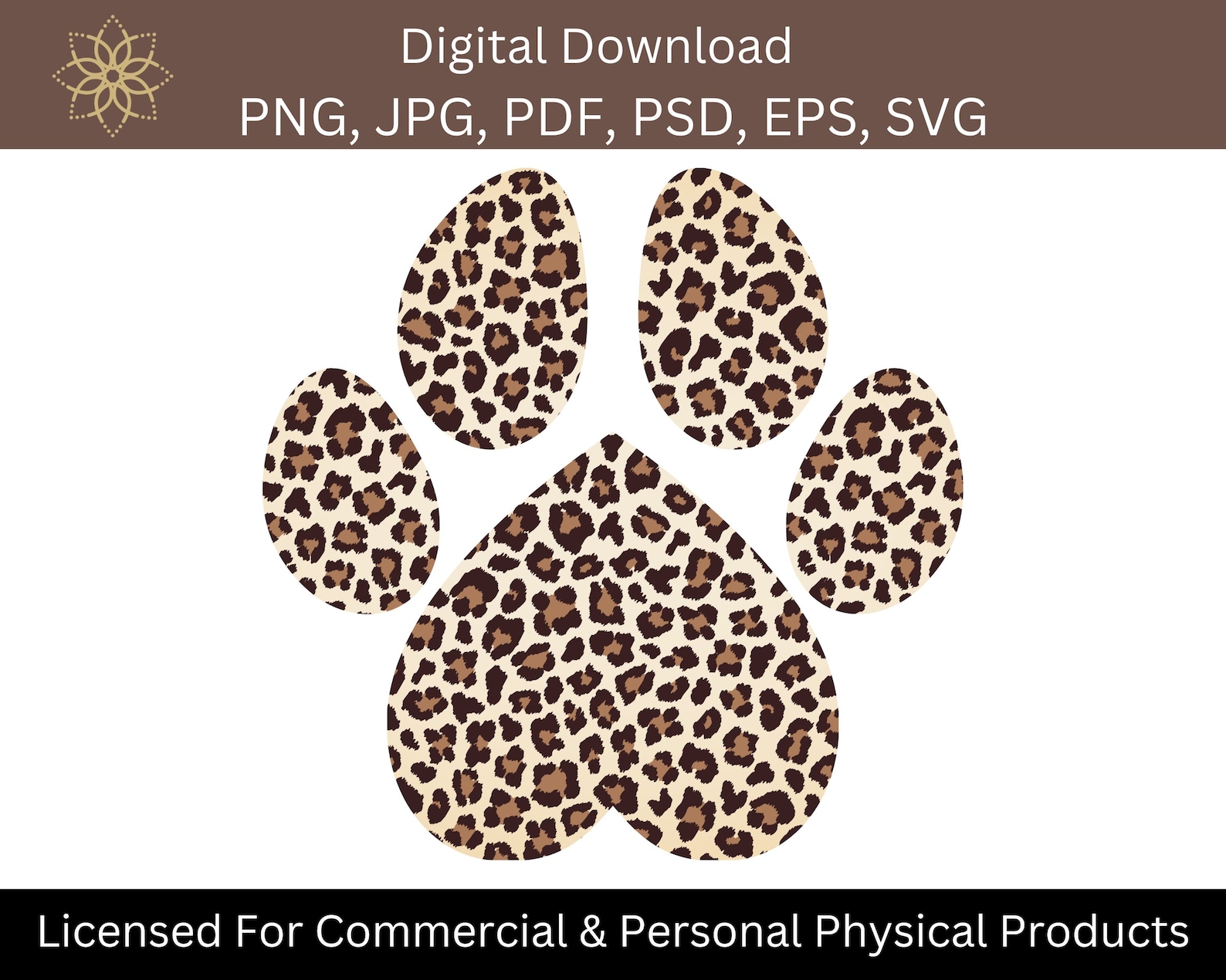 Leopard Paw Prints SVG PNG JPG Bundle, Cheetah Paw Prints Clipart ...