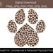 Leopard Paw Prints SVG PNG JPG Bundle, Cheetah Paw Prints Clipart ...