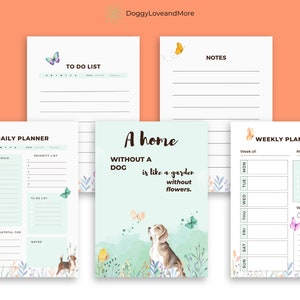 Watercolor Dog-themed Daily Planner Weekly Planner to Do List and Notes ...