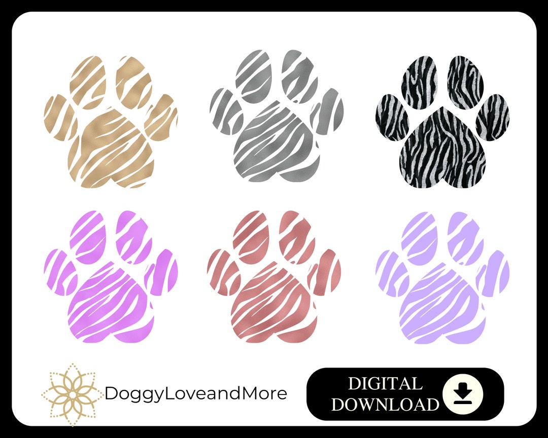 Zebra Paw Prints SVG PNG JPG Digital Bundle Dog Mom Svg Dog Mom Png Pet ...