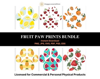 Leopard Paw Prints SVG PNG JPG Bundle, Cheetah Paw Prints Clipart ...