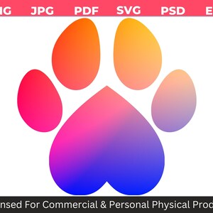 Gradient Dog Paw Prints SVG PNG JPG Digital Bundle Dog Mom Svg Dog Mom ...