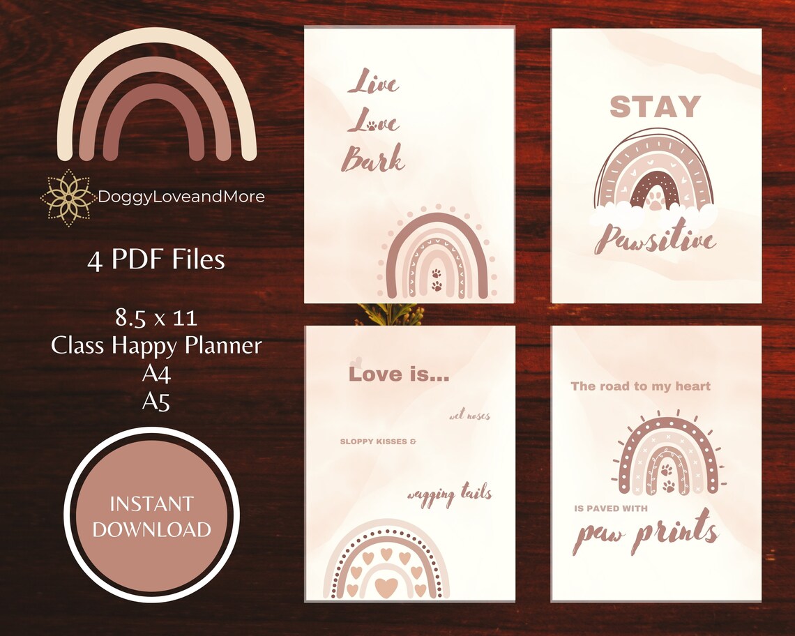 Dog Planner Printable Cover, Puppy Printable Planner Template, Classic ...