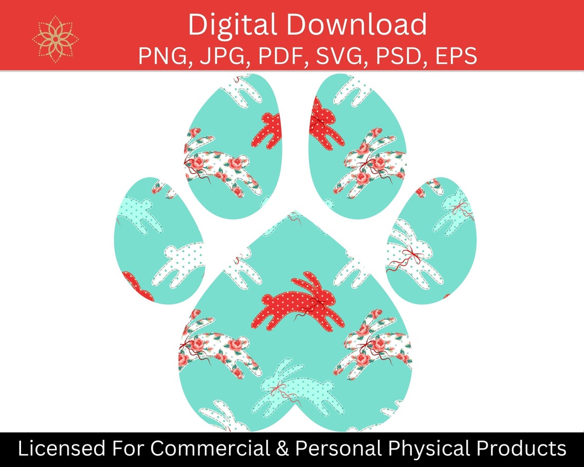 Spring Season Paw Prints SVG PNG JPG Bundle Paw Prints - Etsy