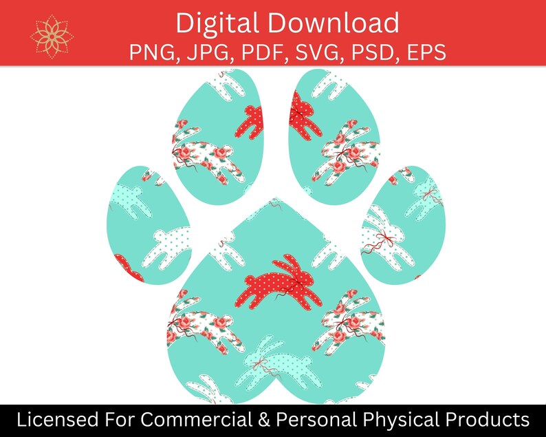 Spring Season Paw Prints SVG PNG JPG Bundle Paw Prints - Etsy