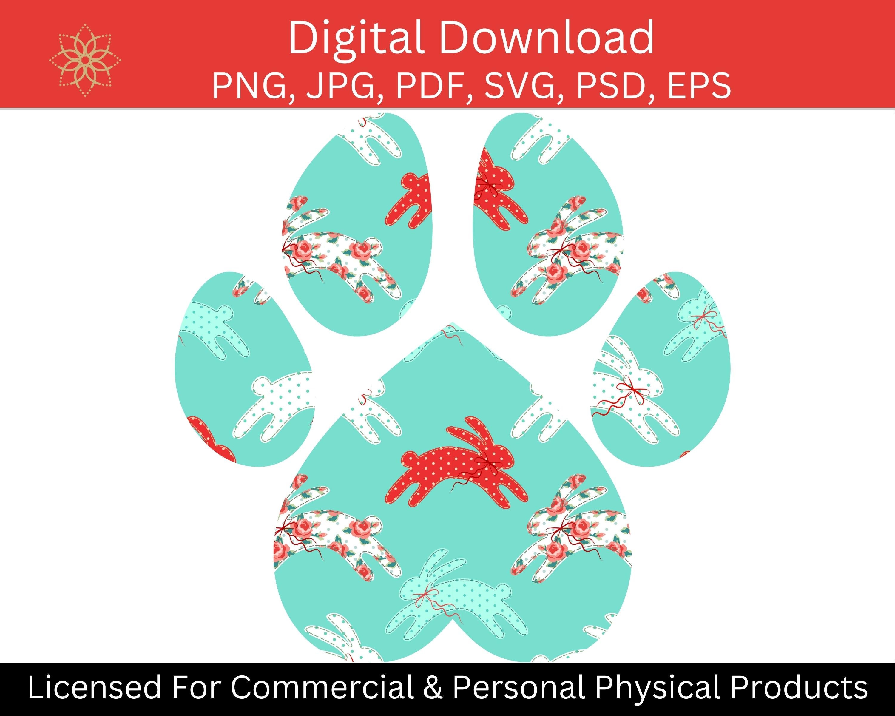 Spring Season Paw Prints SVG PNG JPG Bundle Paw Prints - Etsy
