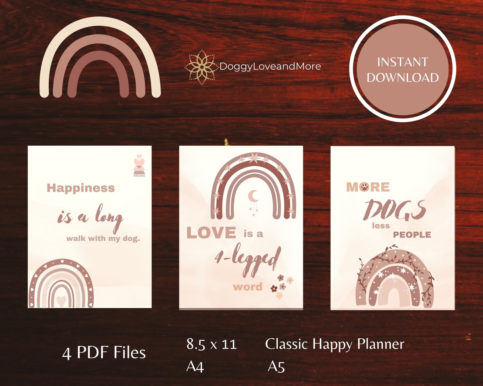 Dog Planner Printable Cover, Puppy Printable Planner Template, Classic ...