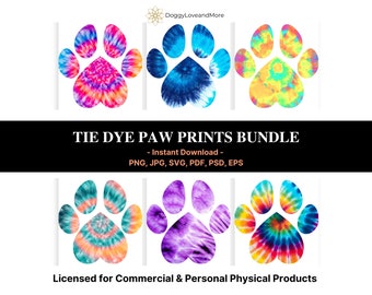 Flower Paw Prints SVG PNG JPG Bundle, Pretty Paw Prints Clipart, Cricut ...