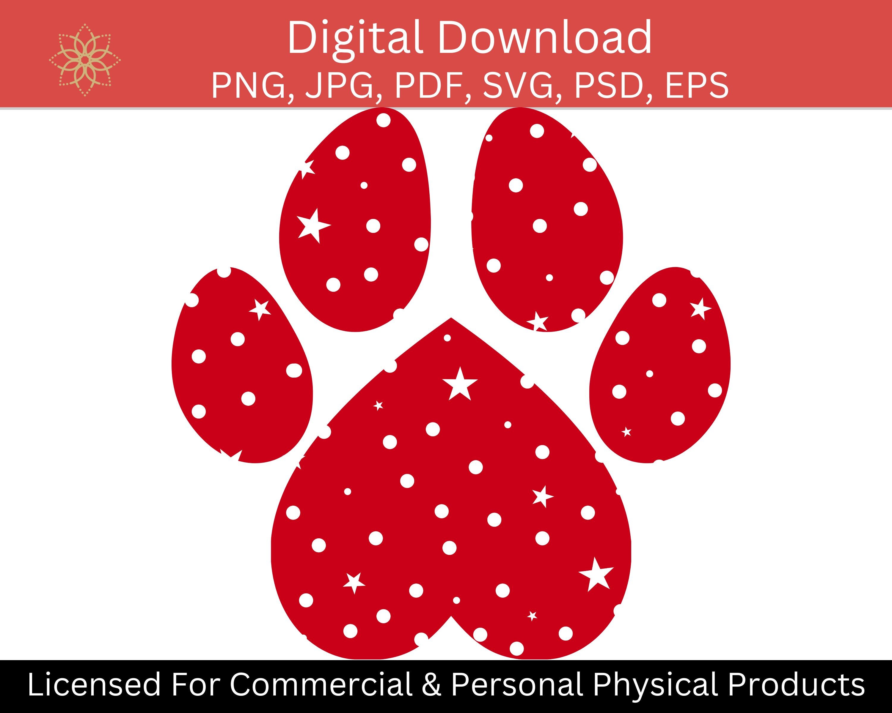Stars Paw Prints SVG PNG JPG Bundle, Dog Paw Prints Clipart, Cricut Svg ...