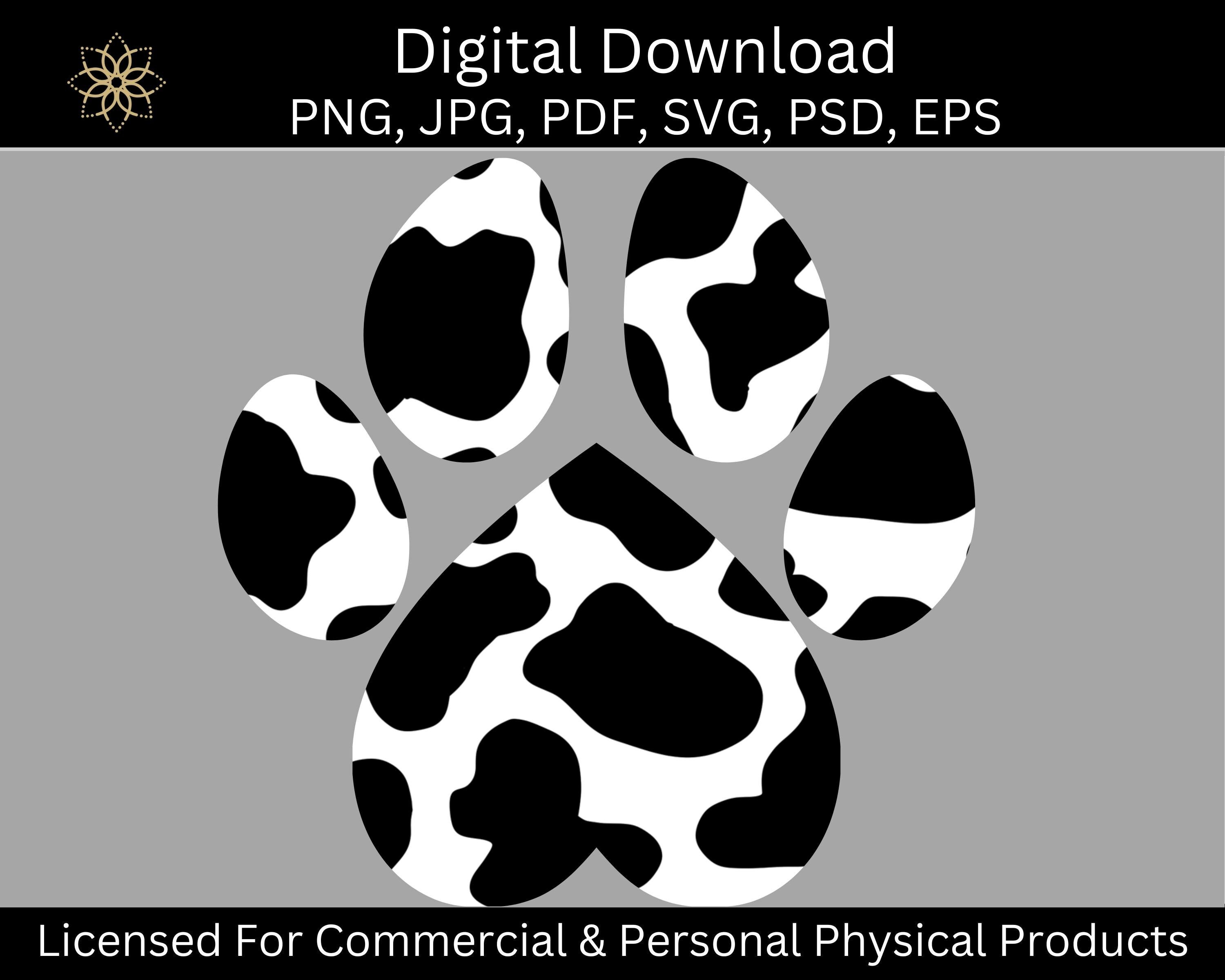 Cow Hide Paw Prints SVG Bundle: Animal Print Clipart (digital Download ...