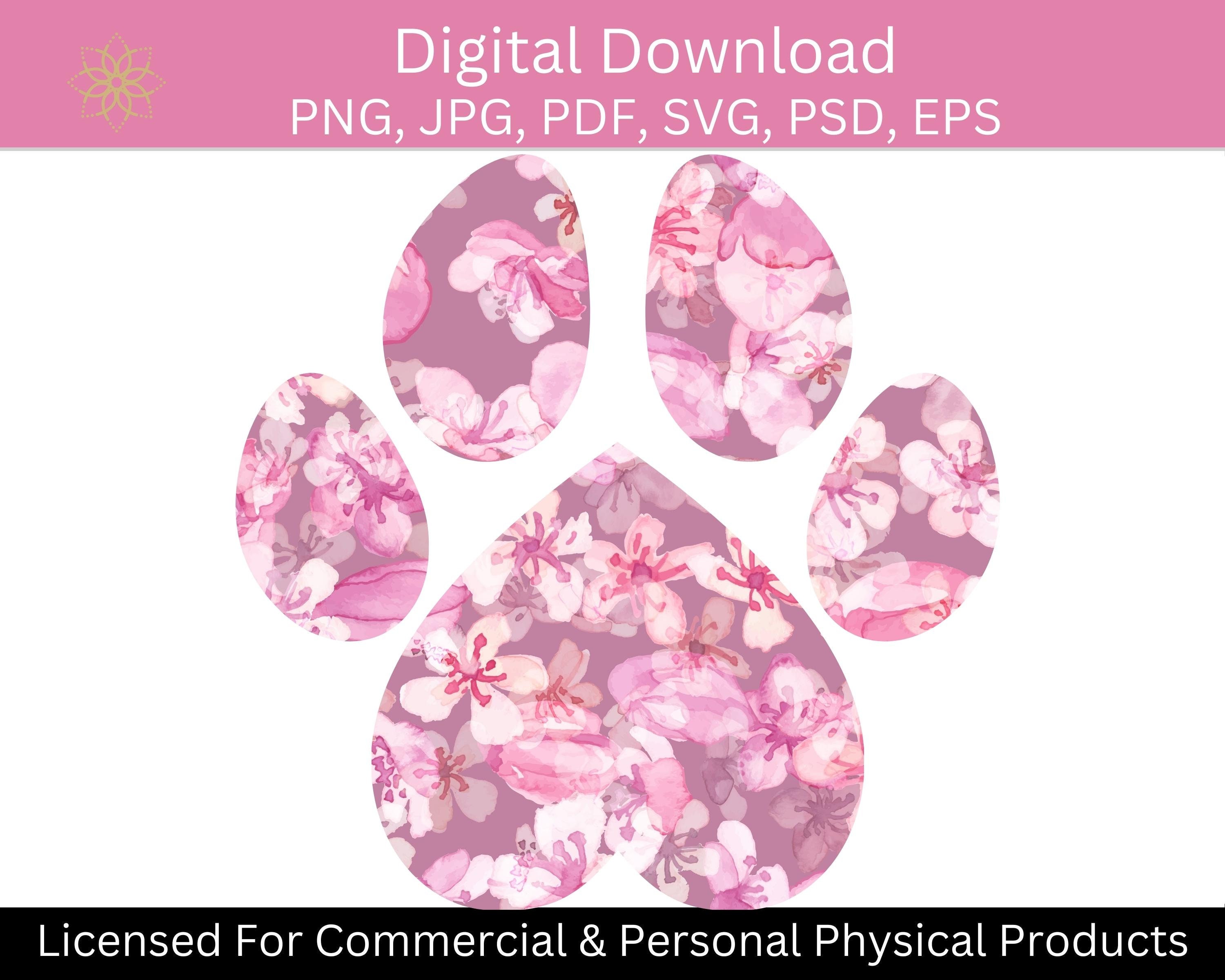 Spring Season Paw Prints SVG PNG JPG Bundle Paw Prints - Etsy