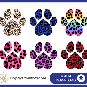 Leopard Paw Prints SVG PNG JPG Digital Bundle Dog Mom Svg Dog - Etsy