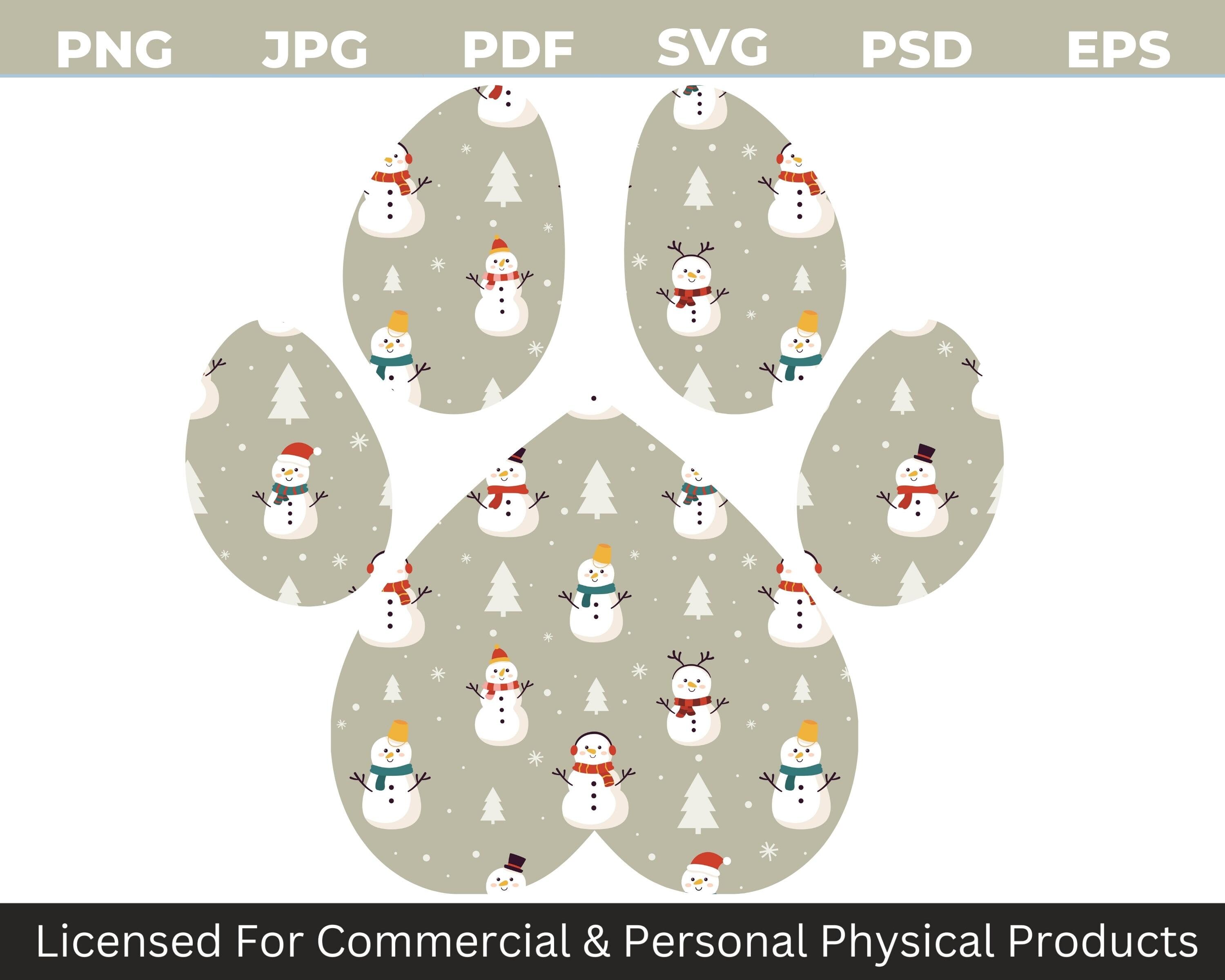 Winter Season Dog Paw Prints SVG PNG JPG Digital Bundle Dog Mom Svg Dog ...