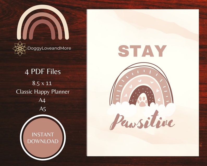 Dog Planner Printable Cover, Puppy Printable Planner Template, Classic ...