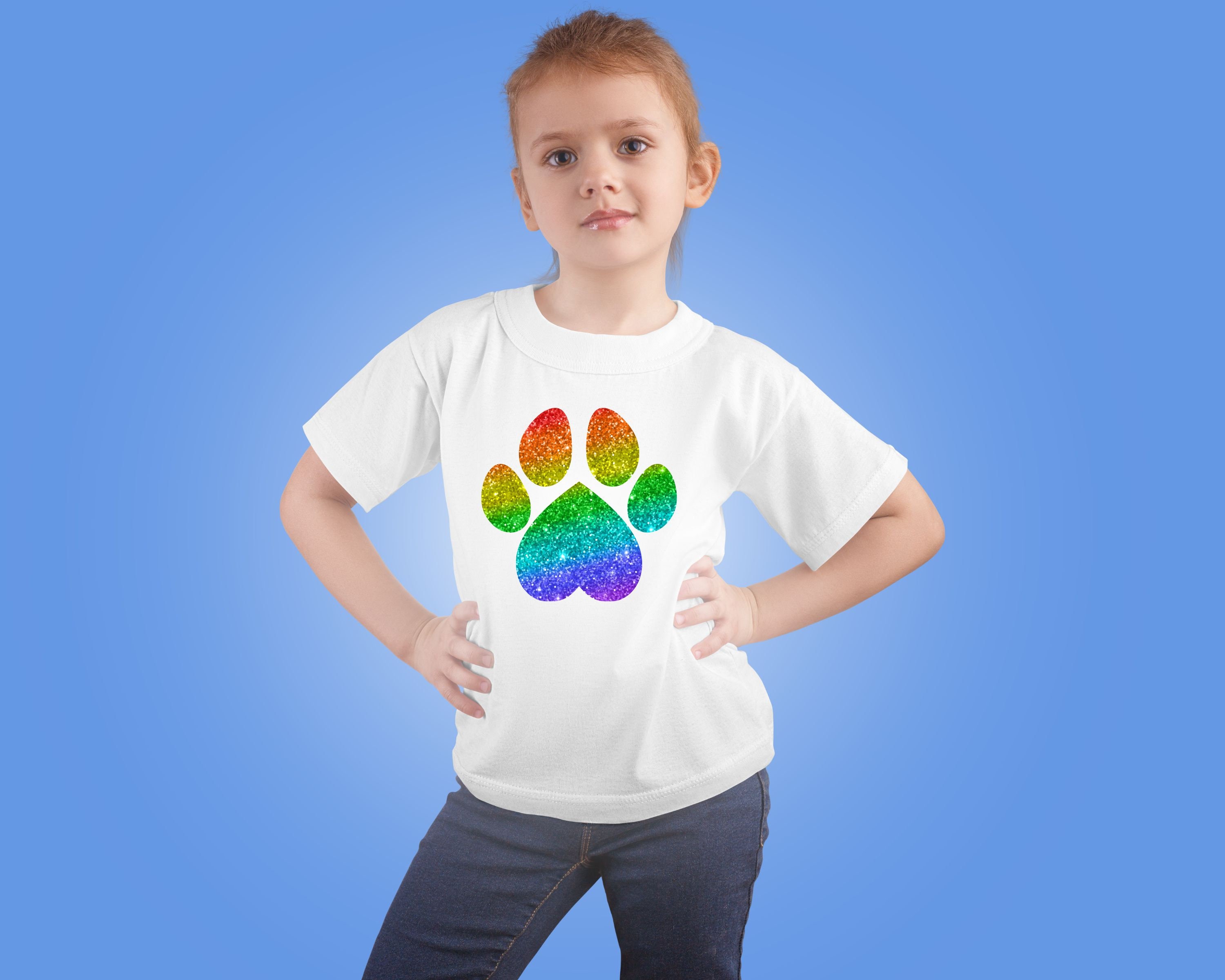 Rainbow Paw Prints Clipart: SVG PNG JPG Bundle (digital Download) - Etsy