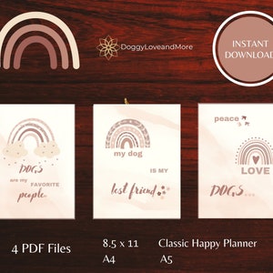 Dog Planner Printable Cover, Puppy Printable Planner Template, Classic ...