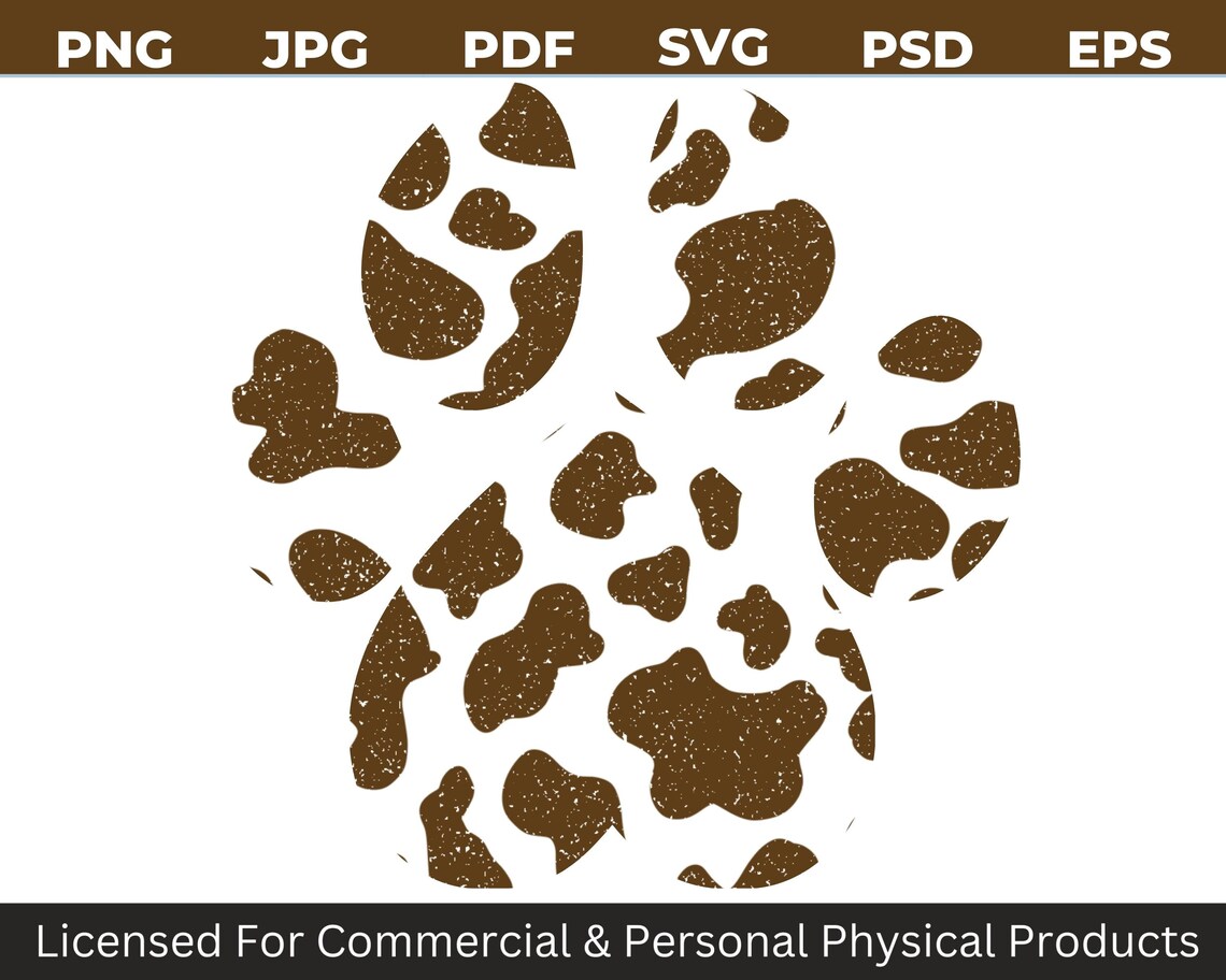 Cow Hide Dog Paw Prints SVG PNG JPG Digital Bundle Dog Mom Svg Dog Mom ...