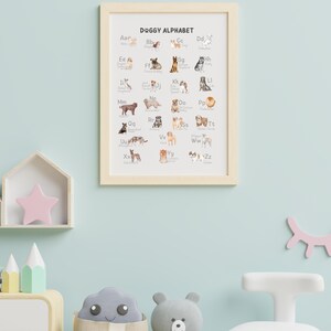 Doggy Alphabet PRINTABLE ART, Watercolor Dog Letters, Nursery Room ...