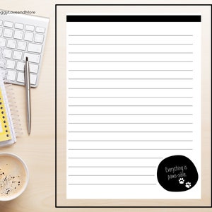 Cute Dog-themed Lined Notes and Journal Pages PRINTABLE Dog Paws ...