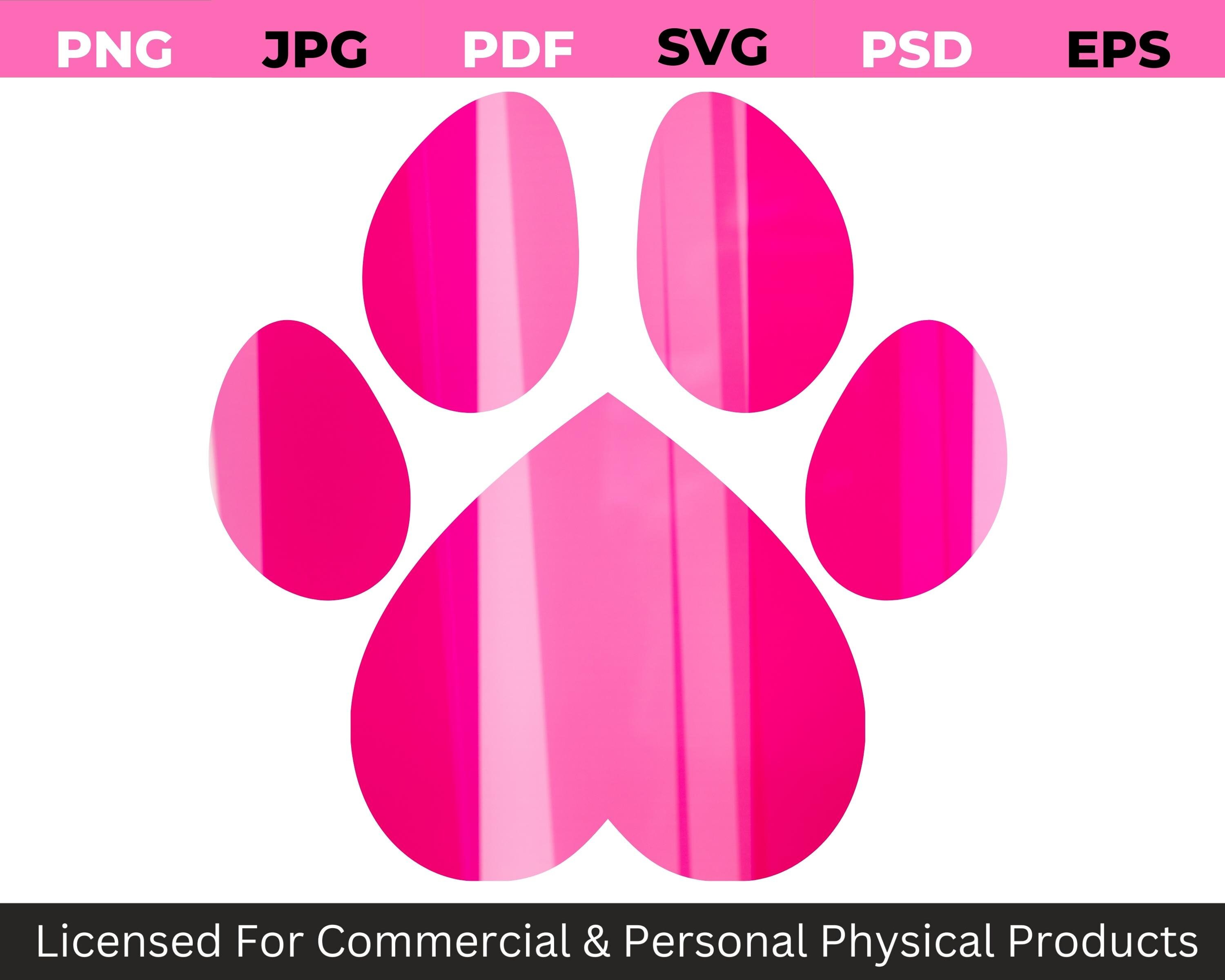 Puppy Paw Print SVG, Colorful Dog Paws Printable PNG, Jpg, Cricut Svg ...