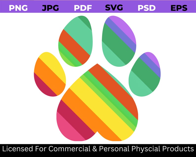 Rainbow Paw Prints Clipart: Dog Mom SVG Bundle (digital Download) - Etsy