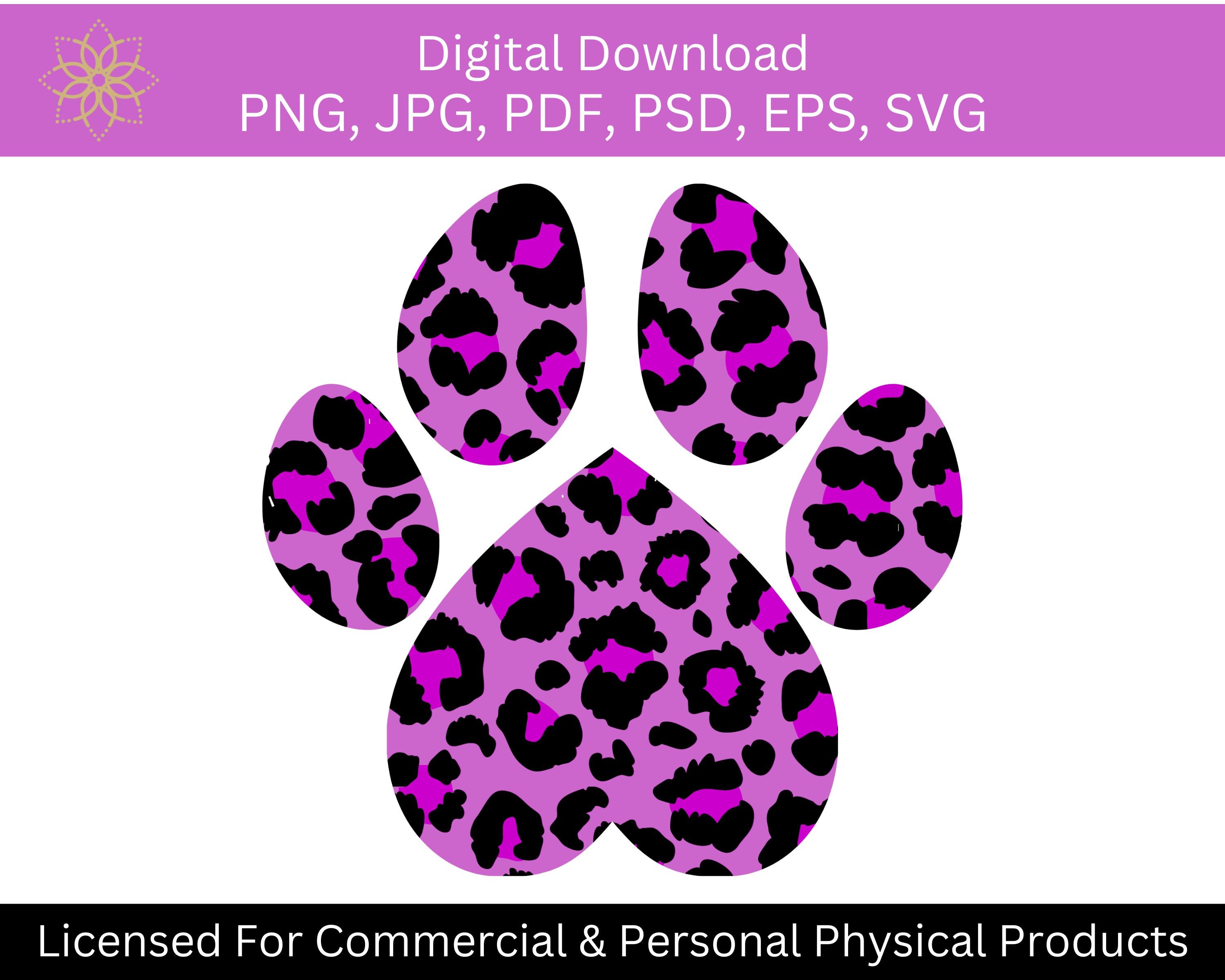 Leopard Paw Prints SVG PNG JPG Bundle, Cheetah Paw Prints Clipart ...