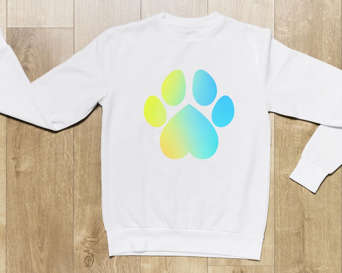 Rainbow Gradient Paw Prints Clipart Bundle (digital Download) - Etsy