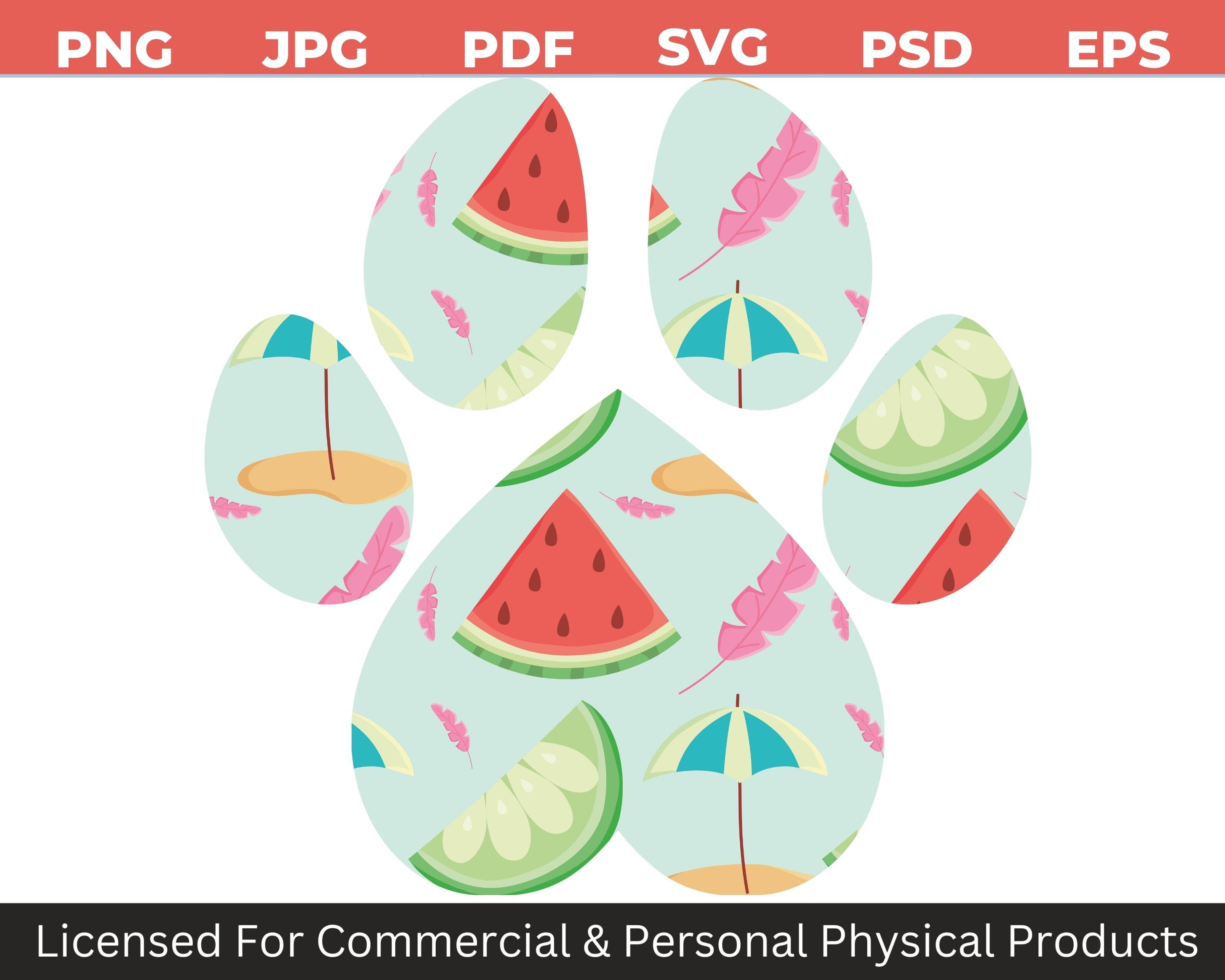 Summer Season Paw Prints SVG PNG JPG Digital Bundle Dog Mom Svg Dog Mom ...