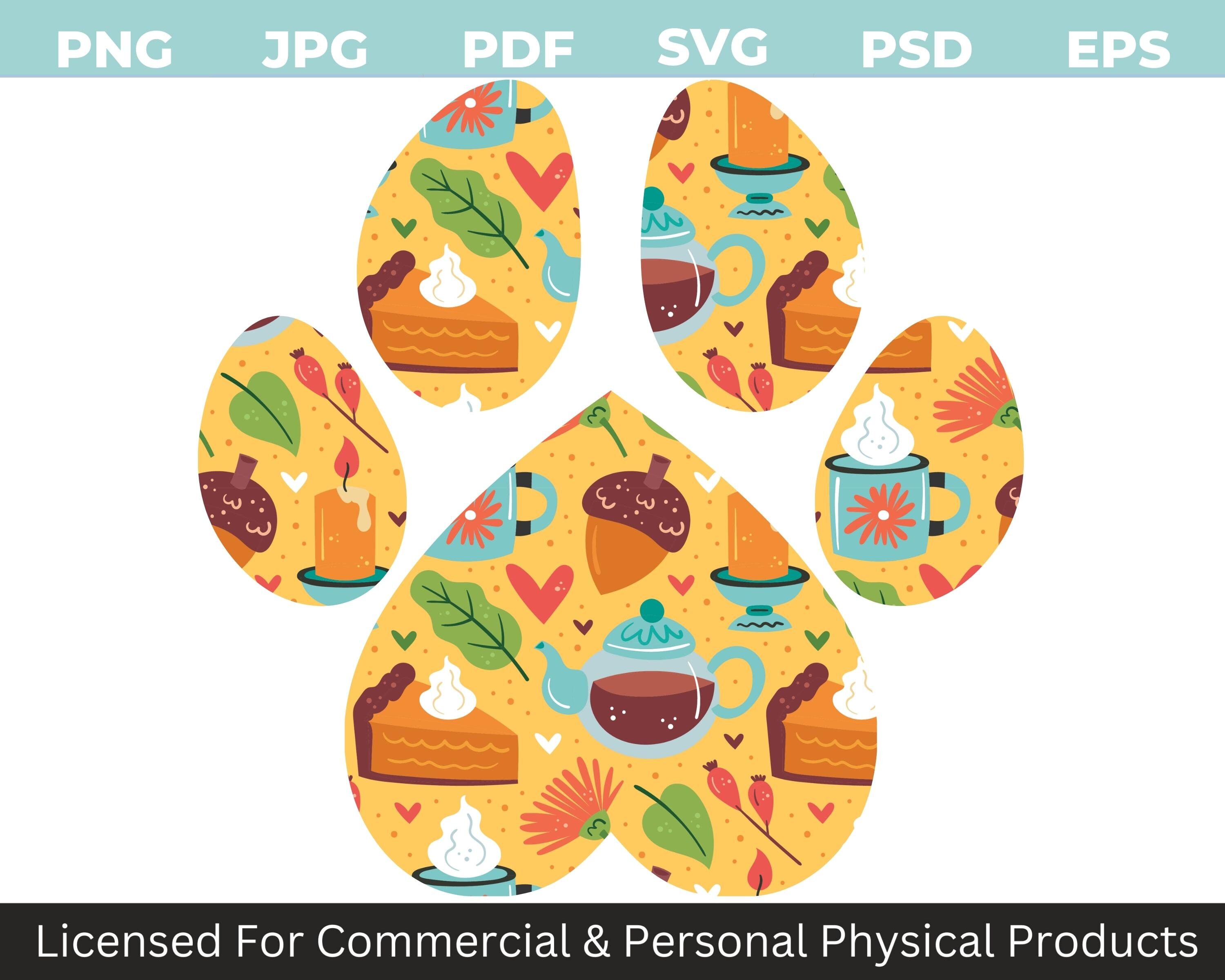 Fall Paw Prints SVG PNG JPG Digital Bundle Dog Mom Svg Dog Mom Png Pet ...