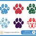Winter Snowflake Dog Paw Prints SVG PNG JPG Digital Bundle Dog - Etsy