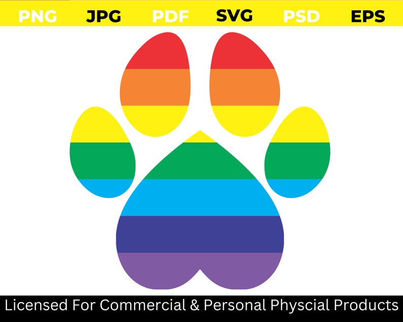 Rainbow Paw Prints Clipart: Dog Mom SVG Bundle (digital Download) - Etsy