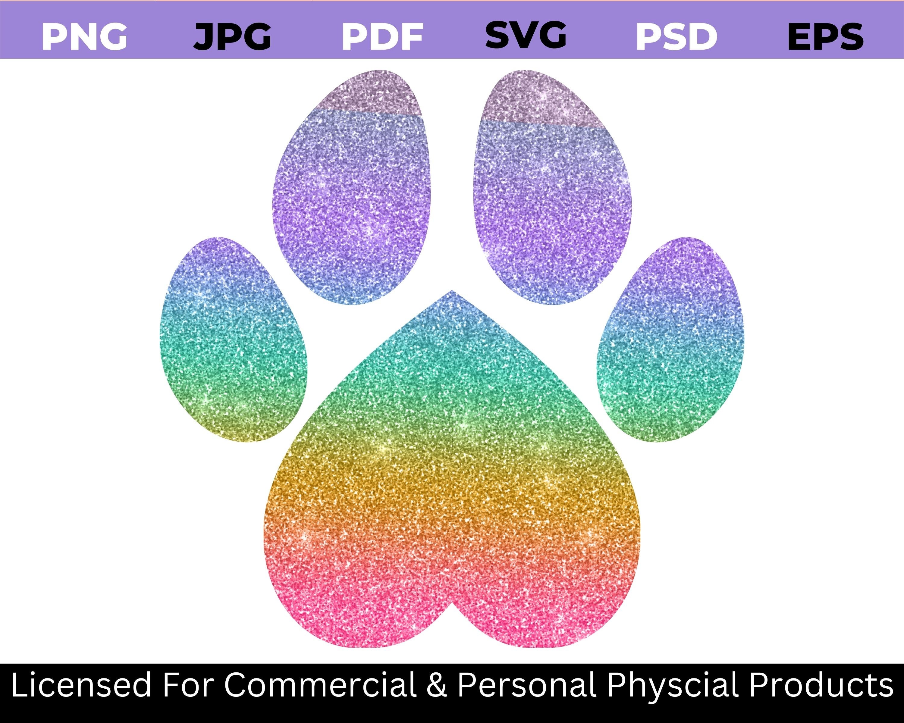 Glitter Paw Prints SVG PNG JPG Digital Bundle Dog Mom Svg Dog Mom Png ...