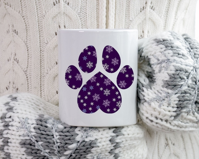 Winter Snowflake Dog Paw Prints SVG PNG JPG Digital Bundle Dog Mom Svg ...