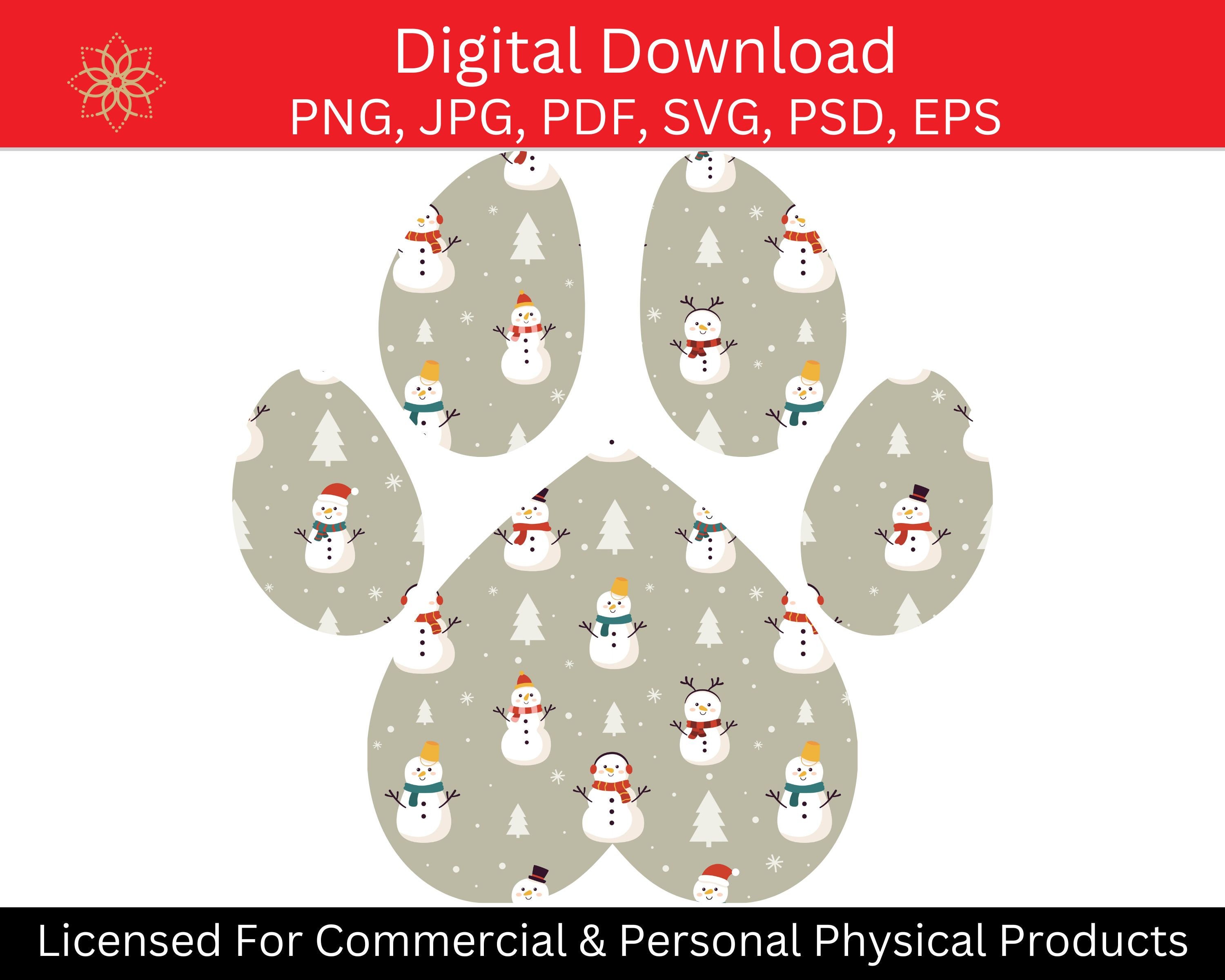 Winter Season Paw Prints SVG PNG JPG Bundle Paw Prints - Etsy