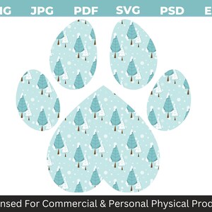 Winter Season Dog Paw Prints SVG PNG JPG Digital Bundle Dog Mom Svg Dog ...