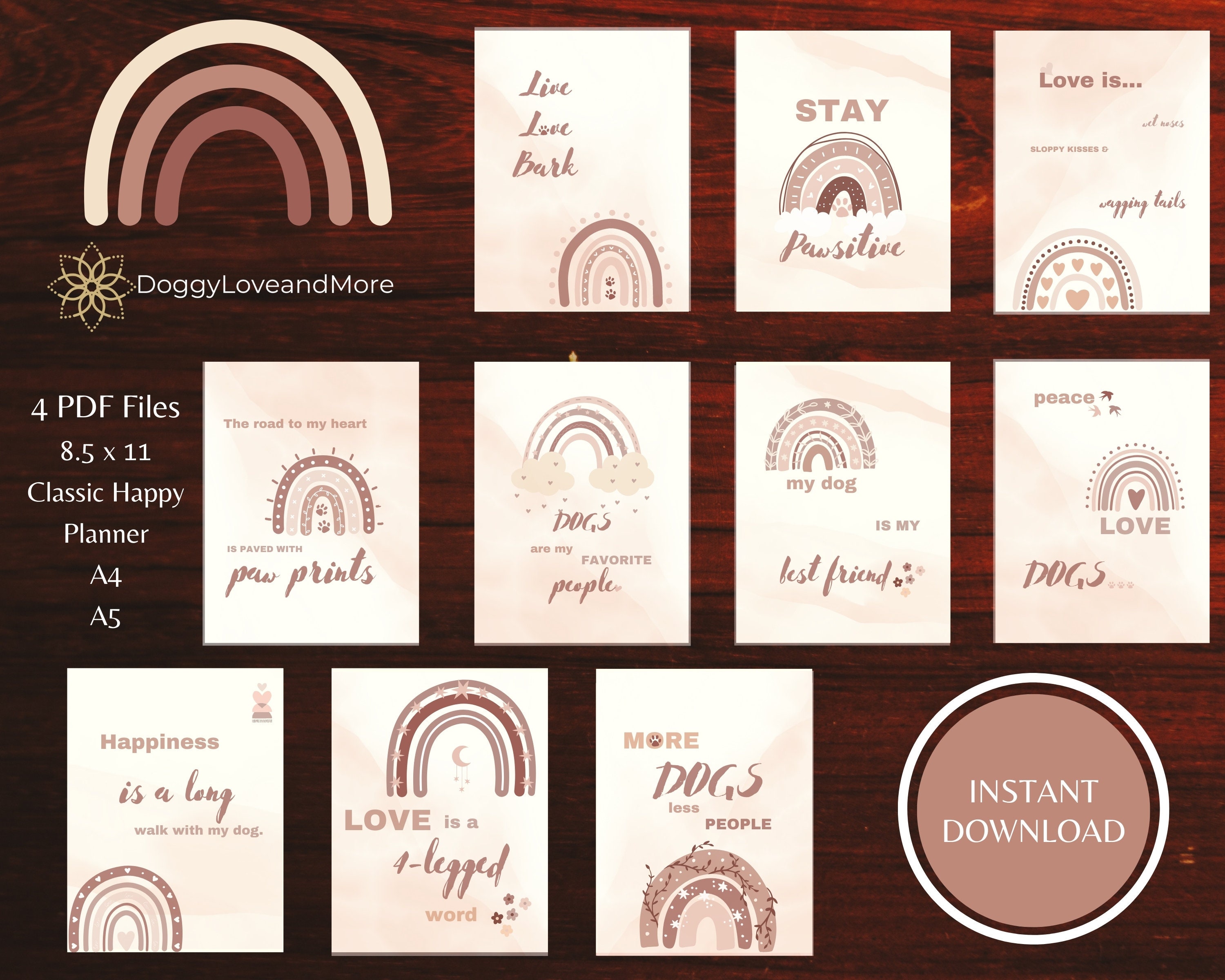 Dog Planner Printable Cover, Puppy Printable Planner Template, Classic ...