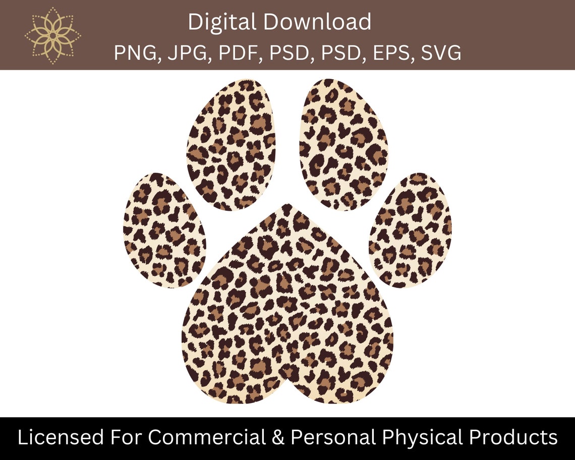 Leopard Paw Prints SVG PNG JPG Bundle Cheetah Paw Prints - Etsy