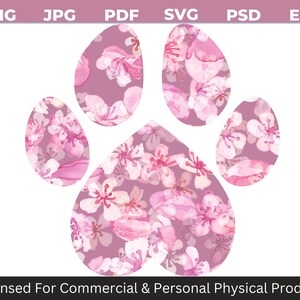 Spring Paw Prints SVG PNG JPG Digital Bundle Dog Mom Svg Dog Mom Png ...
