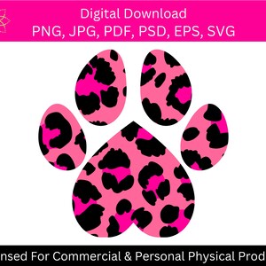 Leopard Paw Prints SVG PNG JPG Bundle, Cheetah Paw Prints Clipart ...