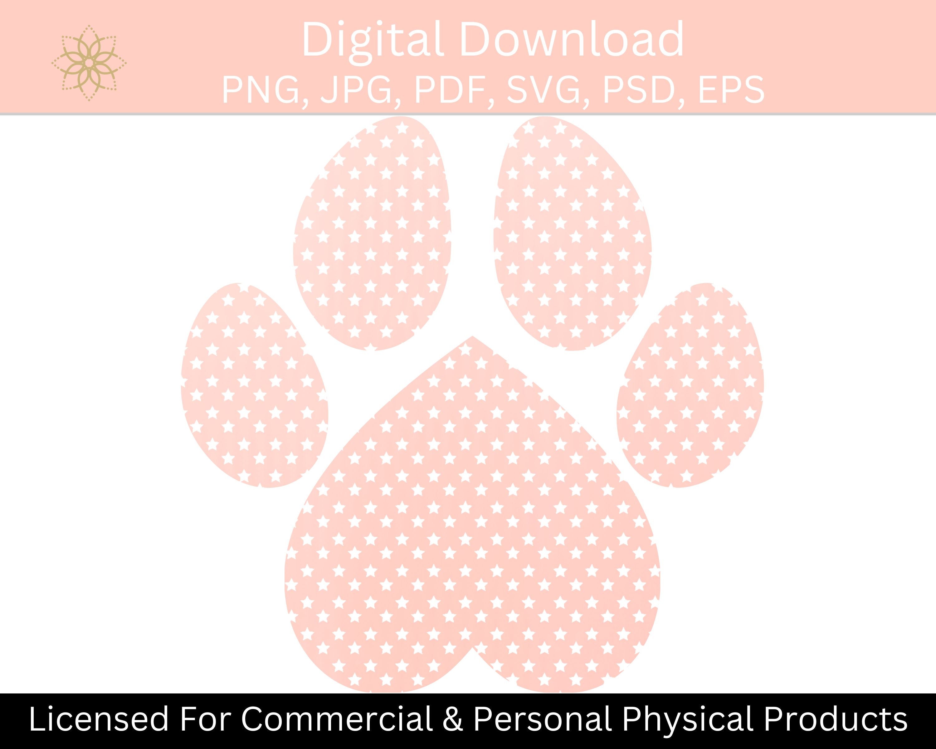 Stars Paw Prints SVG PNG JPG Bundle, Dog Paw Prints Clipart, Cricut Svg ...