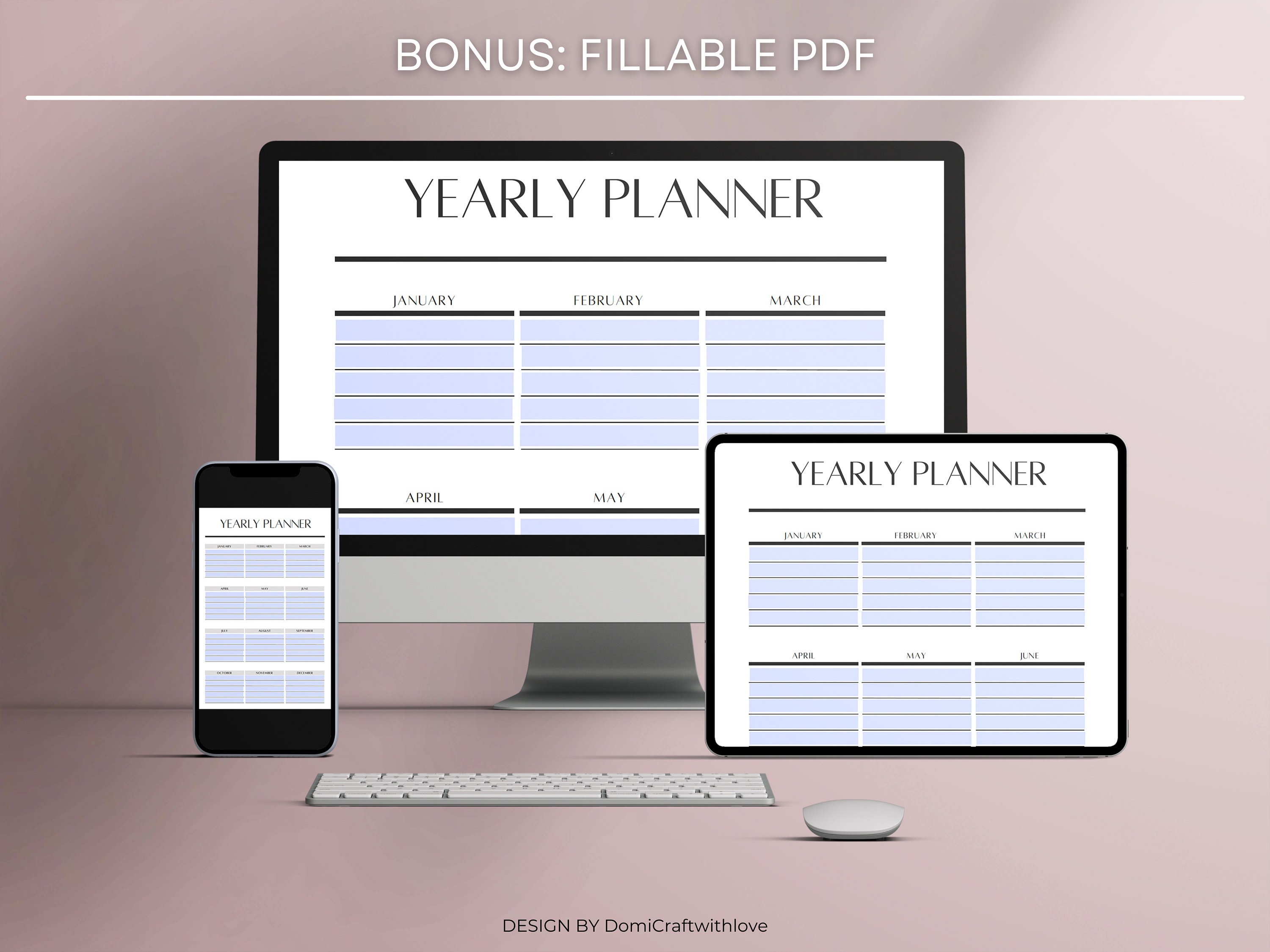 YEARLY PLANNER, Printable, Undated, Yearly Tasks, Yearly Organizer, 2 ...