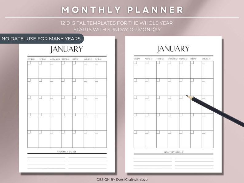 PLANNER BUNDLE Printable, Yearly, Monthly, Weekly, Daily Planners to Do ...