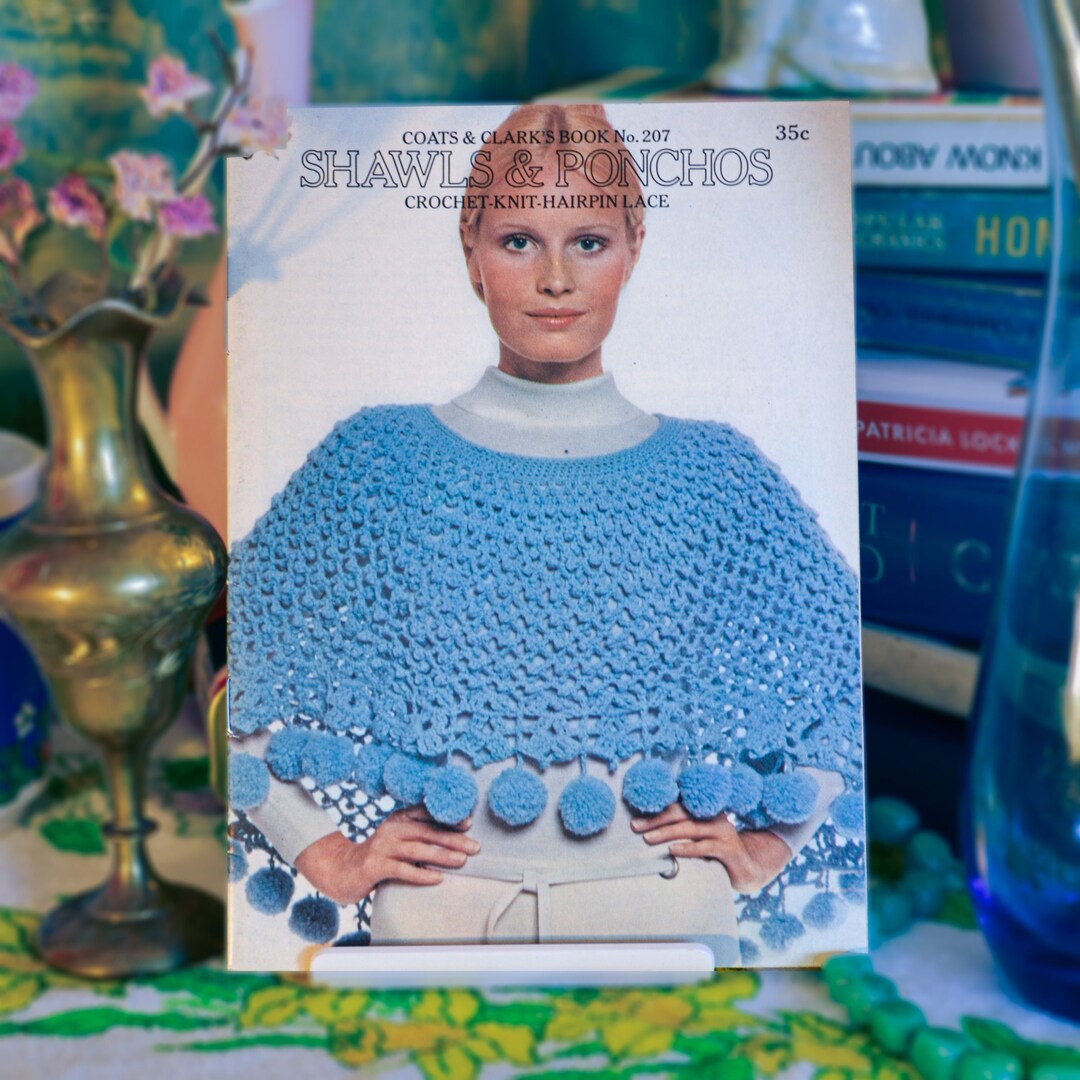 Shawls & Ponchos: 1970s Crochet Fashion Style Magazine - Etsy
