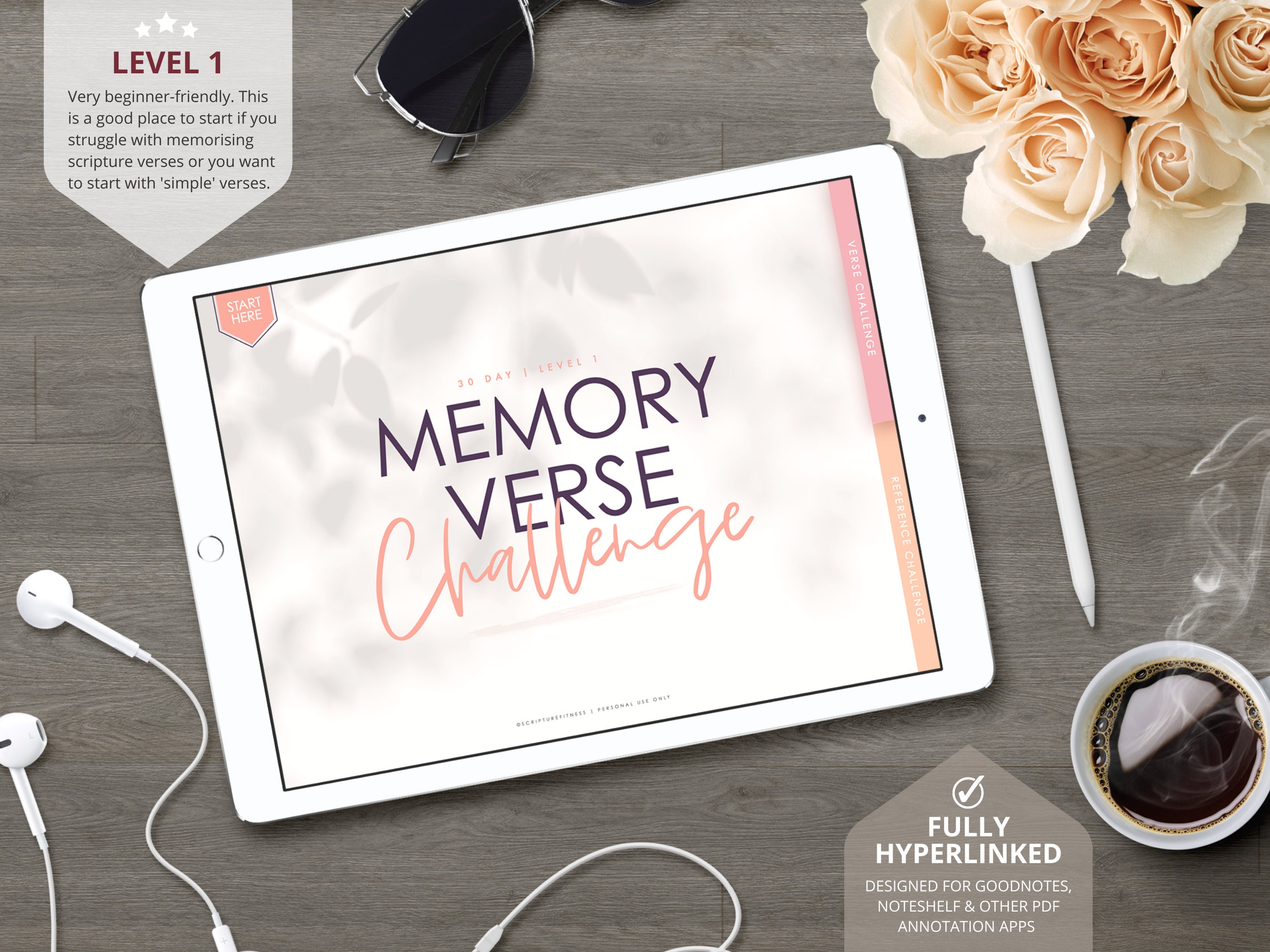30 Day Memory Verse Challenge LEVEL 1 Digital Scripture - Etsy