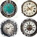 18 Vintage Clock Faces, 3,35 Inch Circles, Digital Collage Clock Face ...