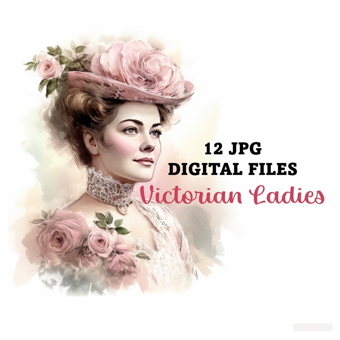 12 Victorian Ladies Portraits , Scrapbooking Printable, Instant ...