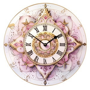12 JPG Pink Princess Clock Faces, 3,2 Inch Circles, Digital Collage ...