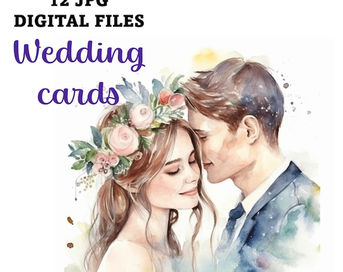 12 Wedding Cards Digital Download, Wedding Art for Free Commercial Use ...