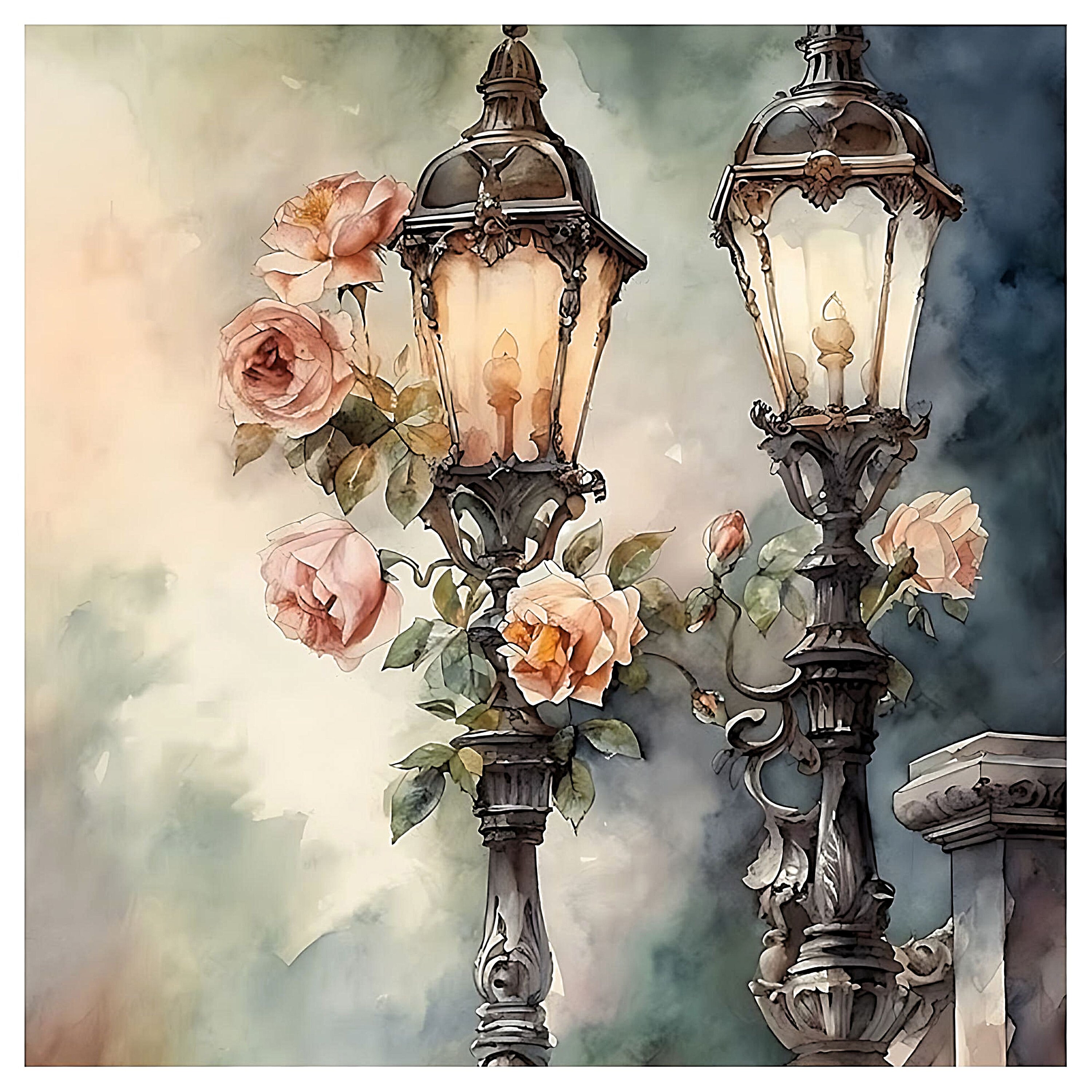 12 Vintage Street Light Digital Download Street Light Art for - Etsy