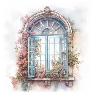 12 JPG Floral Windows Digital Download, Floral Window Art for Free ...